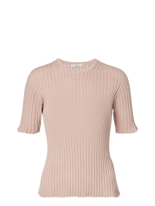 Erdem Pointelle Cotton Top - Pink