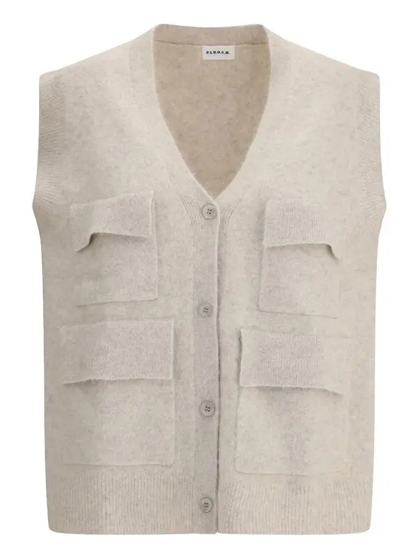 P.a.r.o.s.h Vest With Flap Pockets - Beige