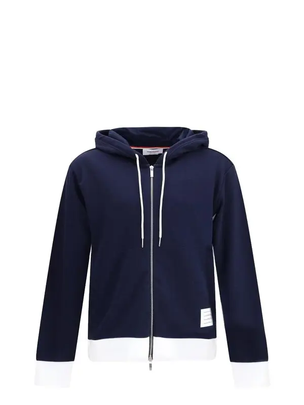 Thom Browne Hooded Sweatshirt - Blue