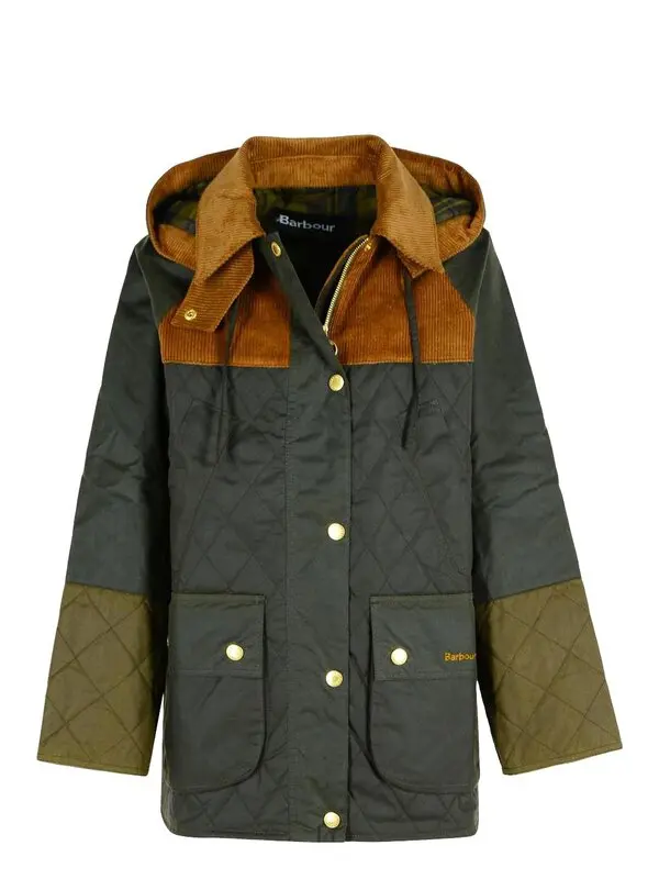 Barbour Imelda Dark Waxed Cotton Parka - Green