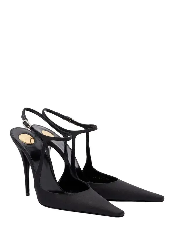 Saint Laurent Manon 110 Slingback Pumps - Black