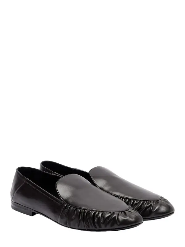 Saint Laurent Alain Leather Loafers - Brown