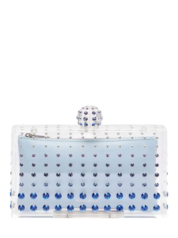 AQUAZZURA Tequila Mini Embellished Clutch - Transparent