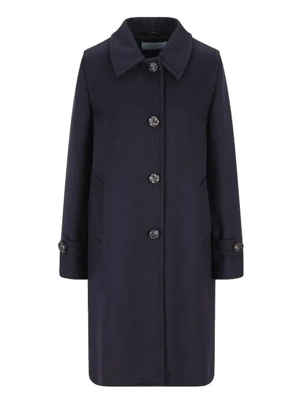 Prada Single-breasted Wool Coat - Blue