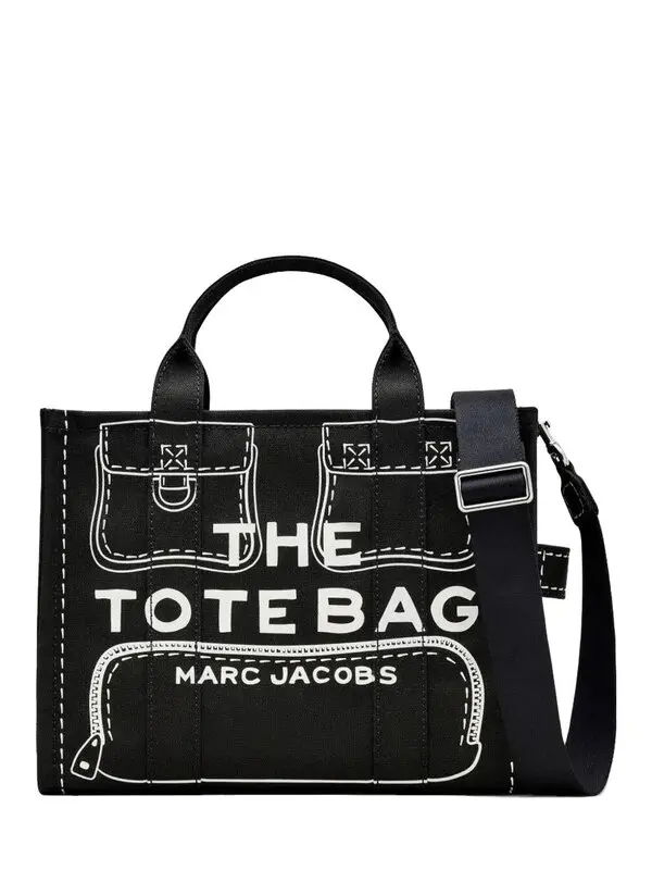 Marc Jacobs The Trompe L'oeil Cargo Canvas Medium Tote Bag - Black