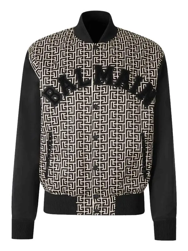 Balmain Varsity Monogram Jacket - Black & White