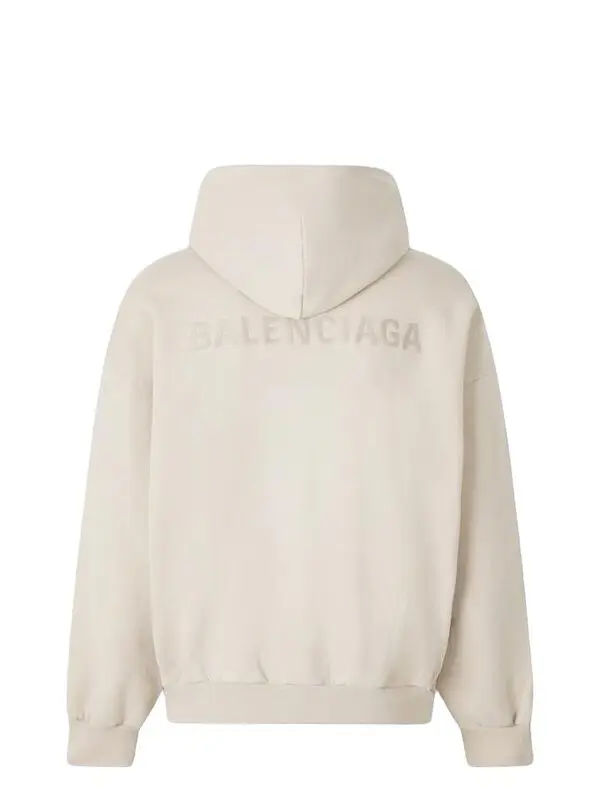Balenciaga Logo Hooded Jersey - Beige
