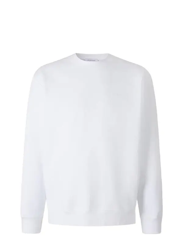 Givenchy Crew Neck Cotton Fleece Sweatshirt - White