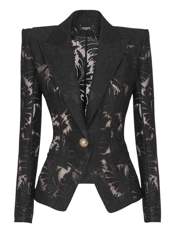 Balmain Lace Blazer - Black