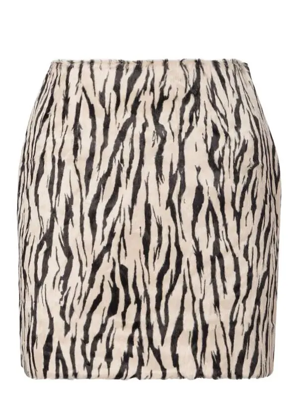 Remain Birger Christensen Zebra-print Cotton-blend Miniskirt - Black