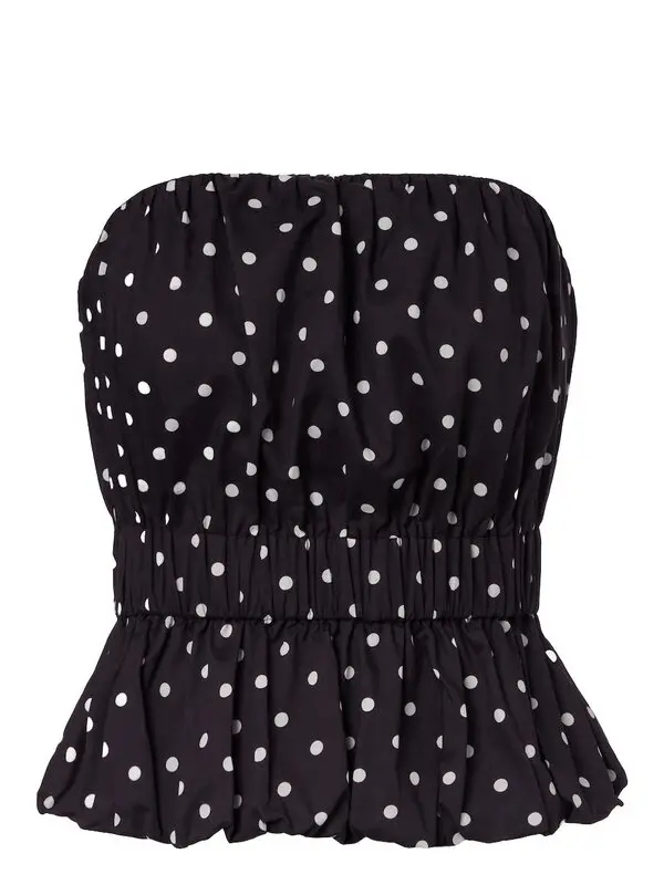 Posse Aurelia Polka-dot Top - Black