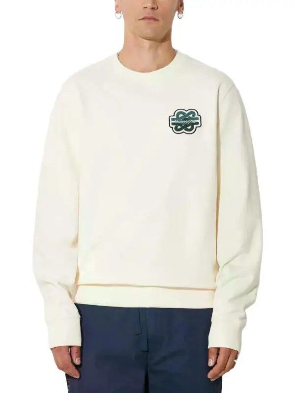 Filling Pieces Embroidered Patch Crew-neck Sweatshirt - White