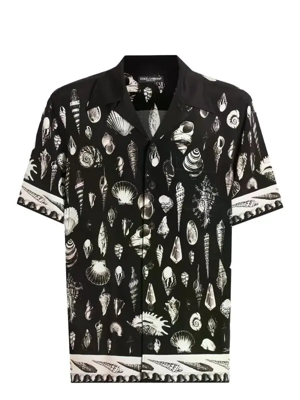 Dolce & Gabbana Seashell-print Shirt - Black