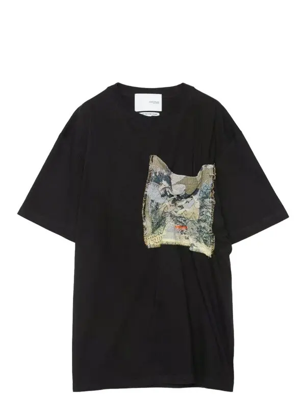 YOSHIOKUBO Tapestry-pocket T-shirt - Black