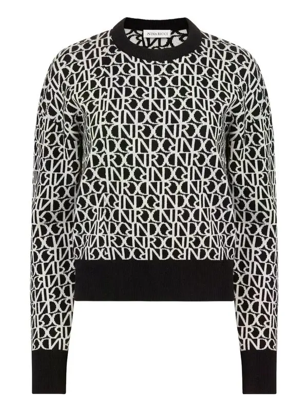 Nina Ricci Monogram Wool Sweater - Black