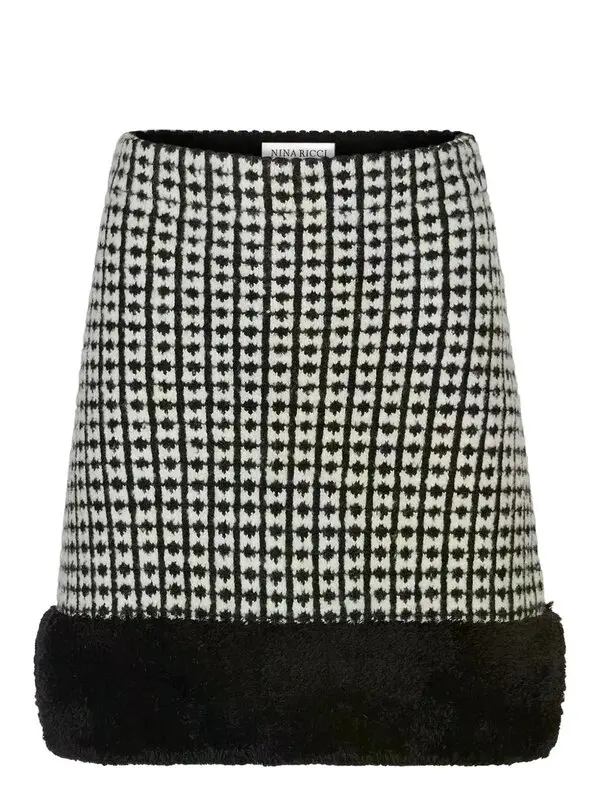 Nina Ricci Tweed-effect Knitted Miniskirt - Black