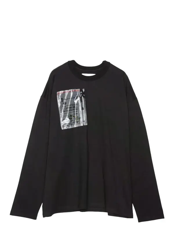 YOSHIOKUBO Long-sleeved T-shirt With Zip Pocket - Black