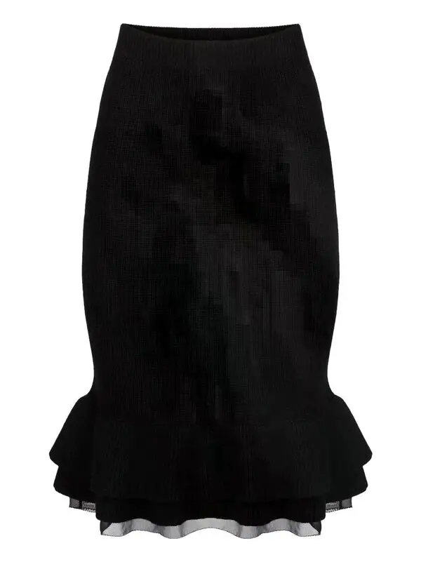 Nina Ricci Ruffled Knit Skirt - Black