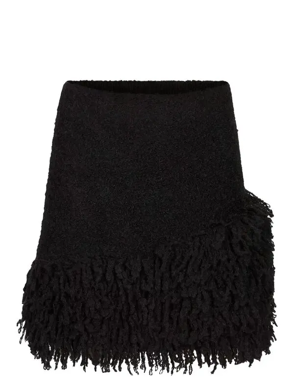 Nina Ricci Fringed Mini Skirt - Black
