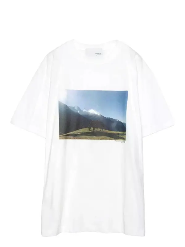 YOSHIOKUBO Landscape-print T-shirt - White
