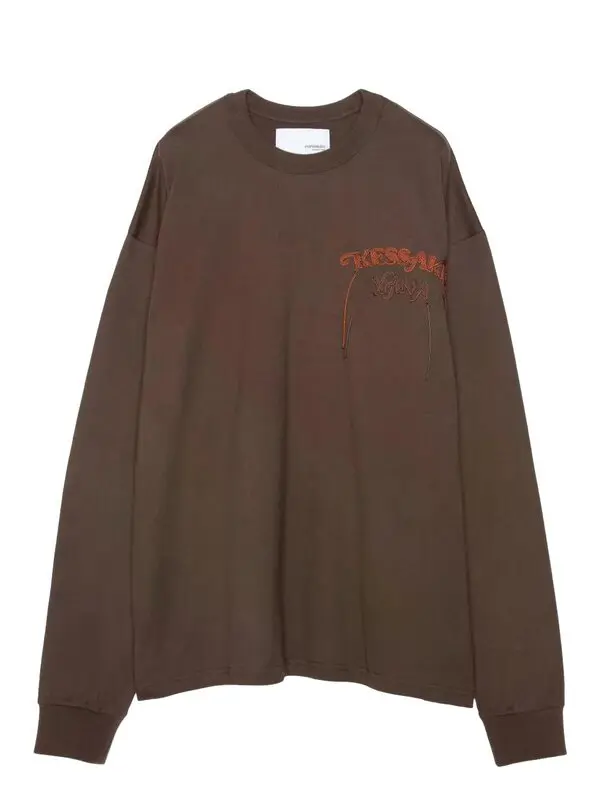 YOSHIOKUBO Graphic-print Long-sleeve T-shirt - Brown