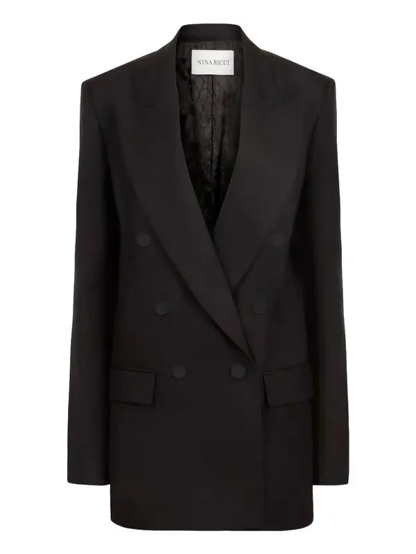 Nina Ricci Double-breasted Wool Blazer - Black