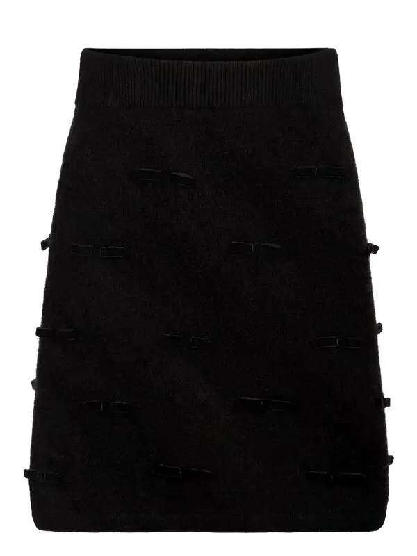 Nina Ricci Bow-embellished Knit Mini Skirt - Black