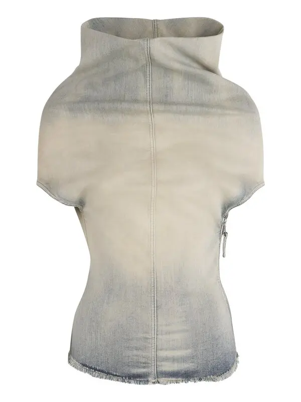 Rick Owens Stretch Denim Shroud Top - Blue