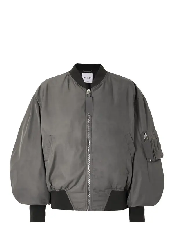 Attico Oversized Twill Bomber Jacket - Gray