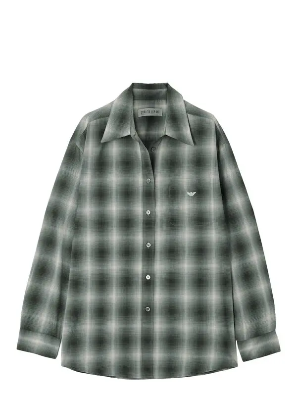 Our Legacy X Emporio Armani Preziosa Oversized Checked Shirt - Gray