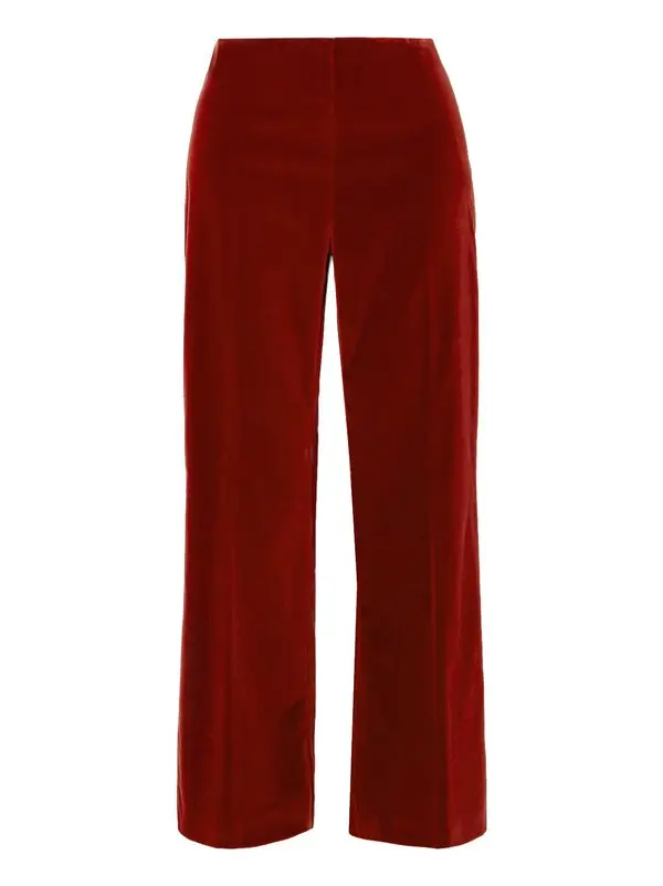 Etro Cotton-blend Velvet Flared Pants - Burgundy