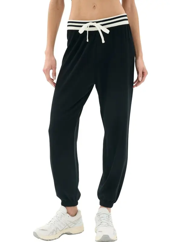 Splits59 Andie Oversized Fleece Track Pants - Black