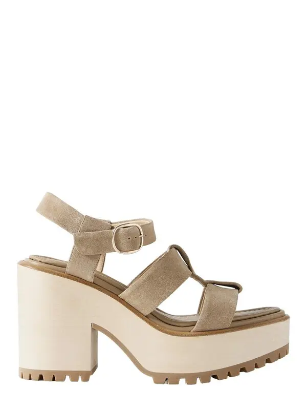 Gabriela Hearst Hera Suede Platform Sandals - Brown