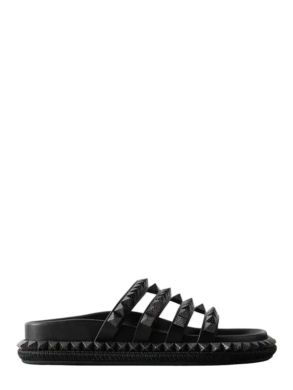CHRISTIAN LOUBOUTIN Pyra Hallulila Studded Leather Sandals - Black