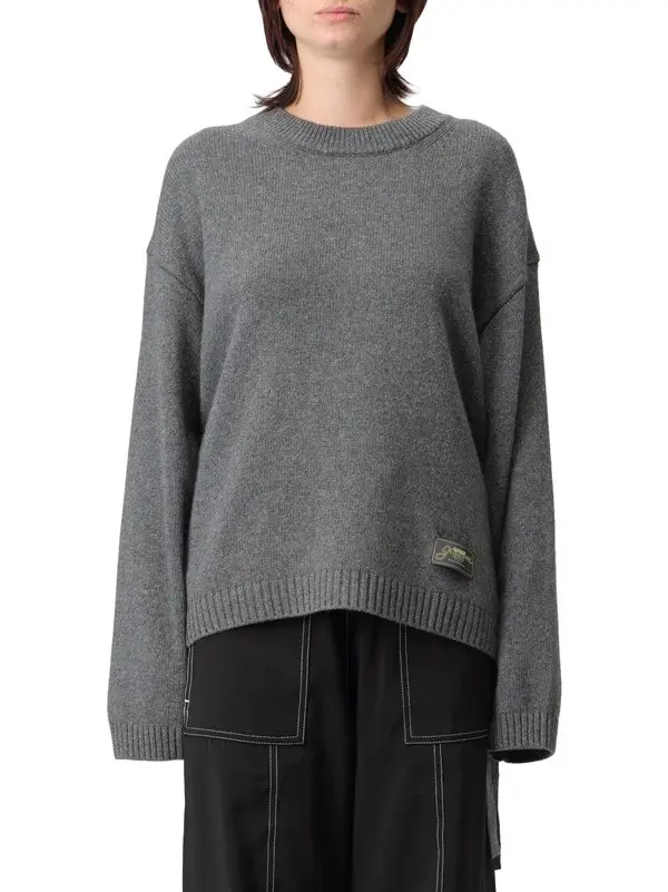 GANNI Ribbed Pullover Sweater - Grey
