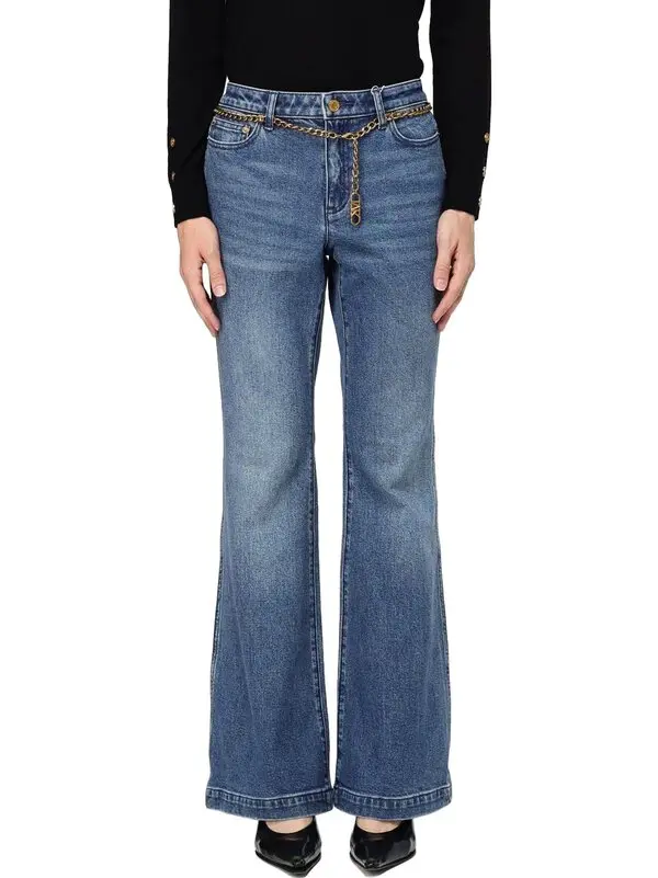 Michael Kors Belted Flare Jeans - Blue