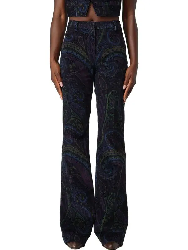 Etro Paisley Print Wide Leg Pants - Blue
