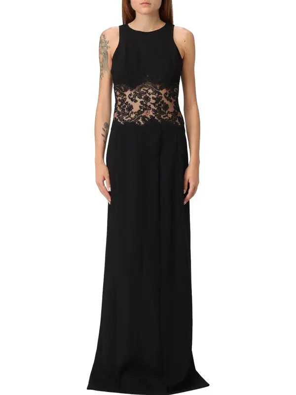 Ermanno Scervino Sleeveless Lace Detail Dress - Black