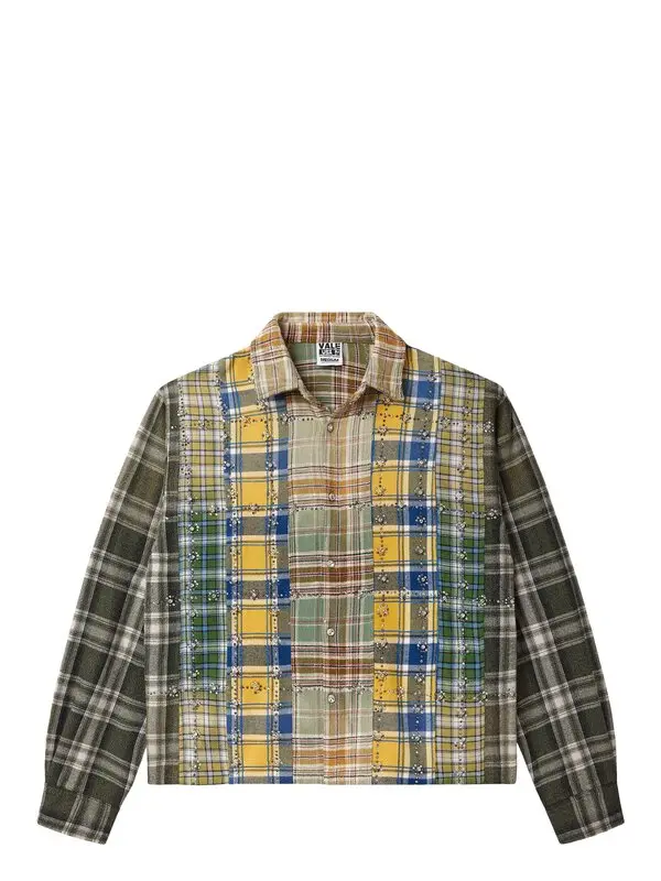 VALE FOREVER Earth Day Patchwork Flannel - Green