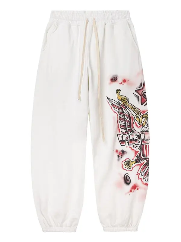 VALE FOREVER Flag Graphic Sweatpants - White