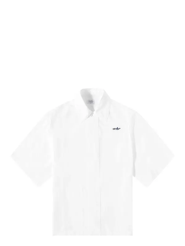 Off-White Embroidered Short-sleeve Shirt - White