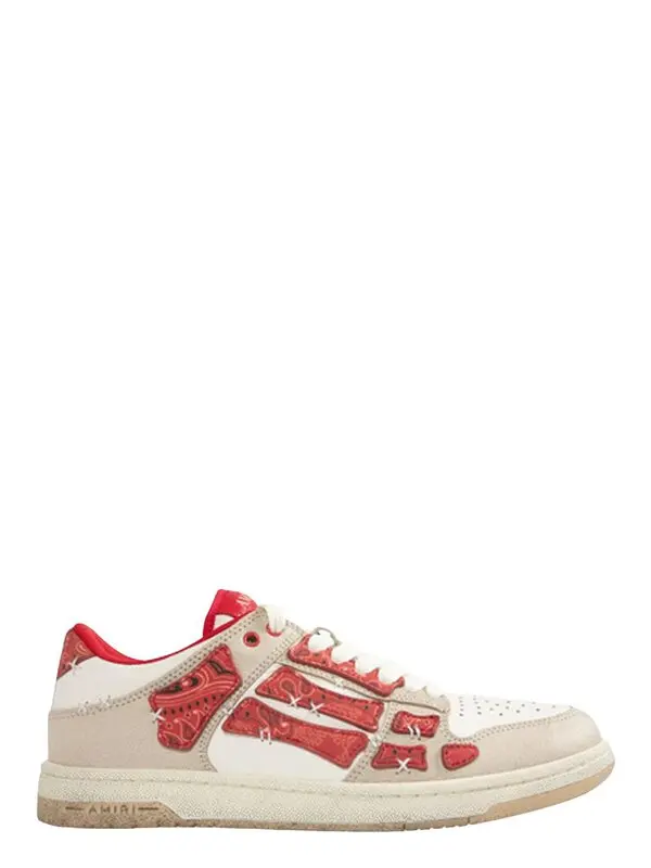Amiri Skel Top Low Bandana Varsity Sneakers - Red