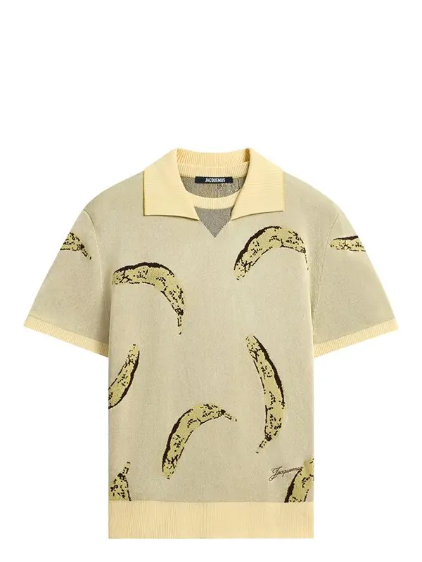Jacquemus Le Polo Marino 'banana Jacquard - Yellow