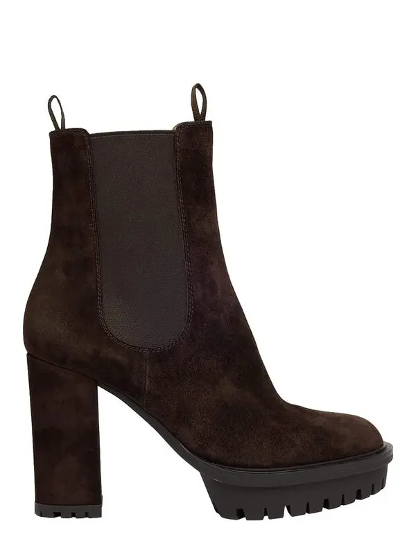 GIANVITO ROSSI Suede Lug-sole Booties - Moka