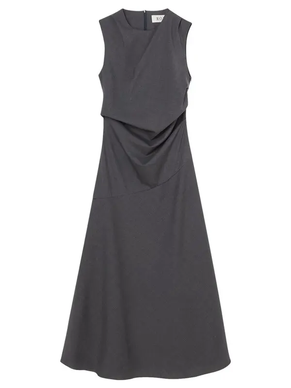 RÓHE Sleeveless Twisted Maxi Dress - Dark Grey Melange 021