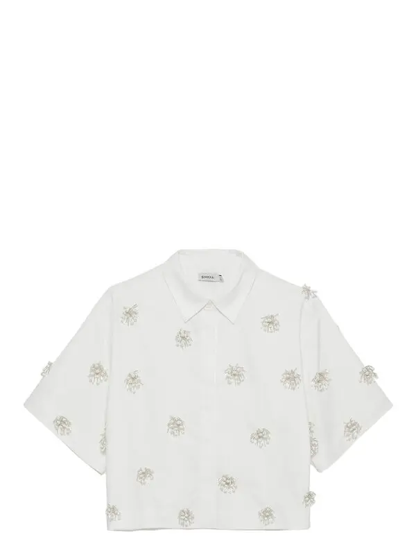 Simkhai Cosmo Embellished Camp Shirt - White