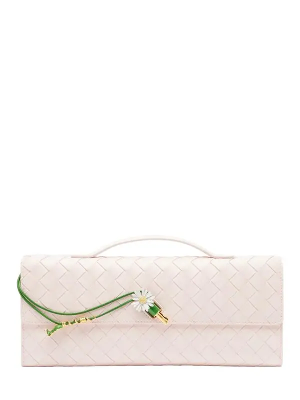 Bottega Veneta Andiamo Intrecciato Leather Clutch - Pink