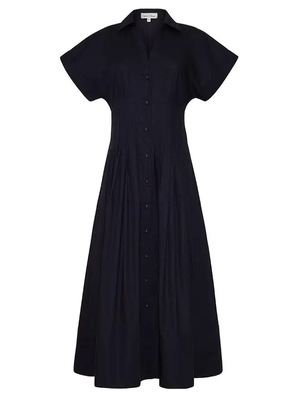 Cara Cara Nash Midi Shirt Dress - Black