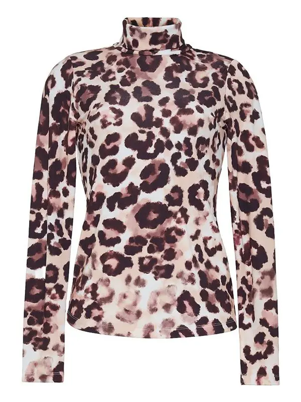 Cara Cara Suzie Printed Jersey Top - Abstract Cheetah Ivory