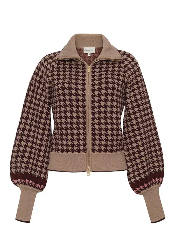 Cara Cara Lyss Houndstooth Jacket - Houndstooth Multi Taupe
